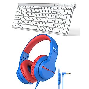 iClever HS19 Kids Headphones & BK10 Bluetooth Keyboard Bundles