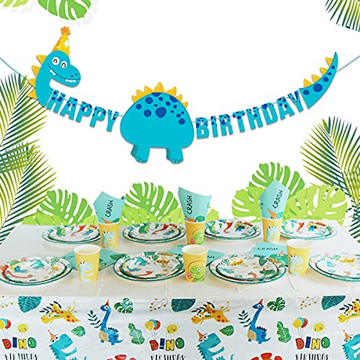 Dinosaur Happy Birthday Banner Cute Pre-Assembled Party Supplies Decorations