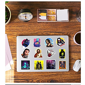 Cherubcare 50Pcs Cyberpunk 2077 Stickers Pack-Cool Vinyl Waterproof Sticker-Water Bottle Computer Laptop Skateboard Stickers for Adult Teen Kid Girls Boys