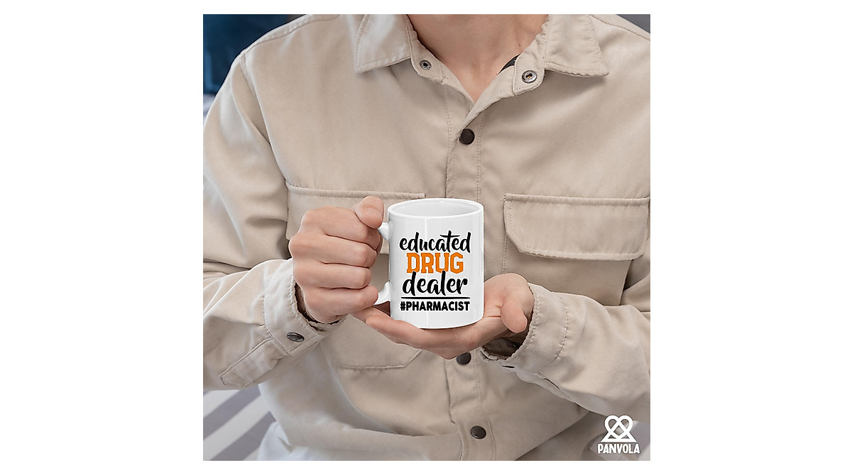 Funny Pharmacist Mug - Educated Drug Dealer Ceramic Gift (11 oz)