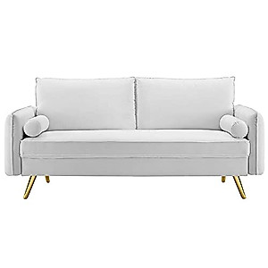 Modway Revive Performance Velvet Sofa, White , 32.5 x 72 x 33.5