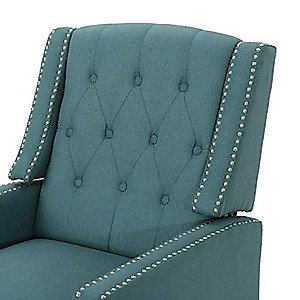 GDFStudio Izaak Tufted Back Fabric Recliner Chair (Dark Teal)