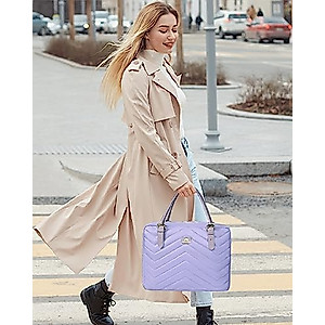 Laptop Bag for Women, 15.6 Inch Slim Computer Bag Laptop Briefcase, Lightweight Water Resistant Laptop Accessories Carrying Case Sleeve Cute Business Work Office Handbag Gifts for Women Travel, Purple