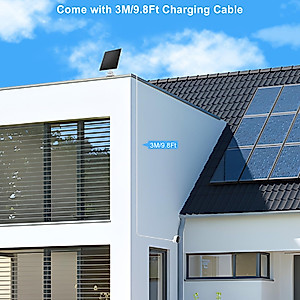 Solar Panel Charger for Arlo,Solar Panel for Arlo Pro 5S 2K,Pro 4,Pro 3,Floodlight,Ultra 2,Ultra,Go 2,5W IP65 Waterproof Solar Panel Charger for Arlo,9.84Ft Charging Cable,360°Wall Mount(1Pack)