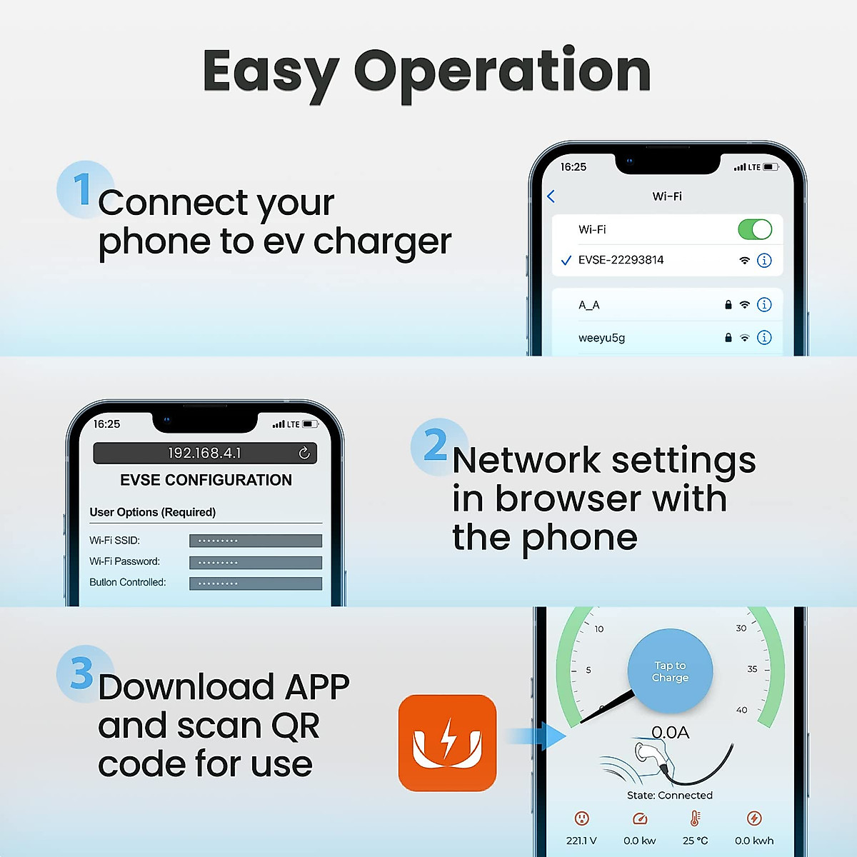 maXpeedingrods Level 2 EV Charger 40A, WiFi Electric Vehicle Charging Station, 240V J1772 Smart Wall EVSE 16 to 40 Amp Adjustable, IP65 UL Listed & Energy Star, 24ft Cord & Nema 14-50 Plug