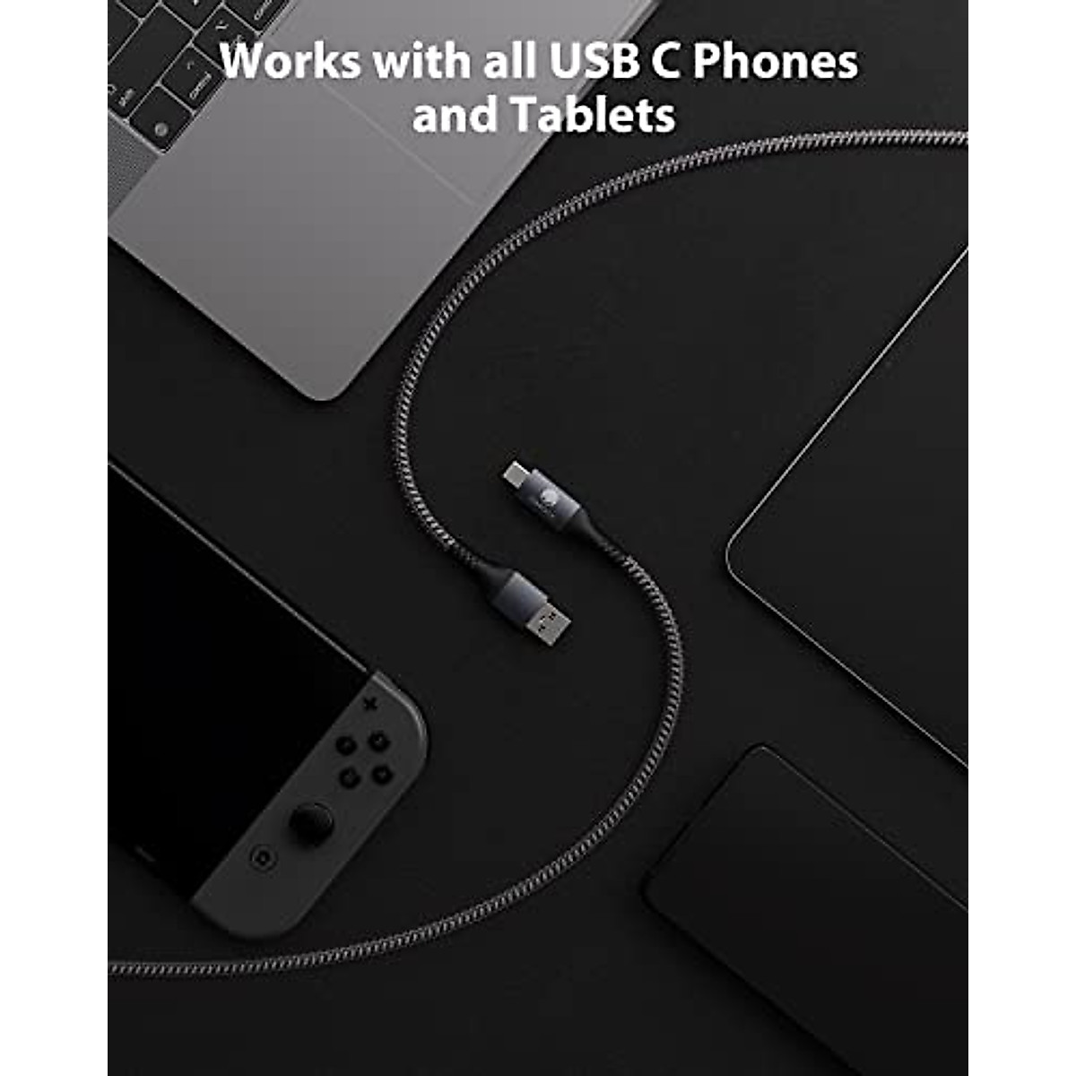 CONMDEX Android Auto USB C Cable (2ft+3ft+6ft), 10Gbps USB 3.1 Gen 2 USB-A to USB-C Cable 3A Fast Charging Type C Charger Cord, Braided USB C Data Cable Compatible Samsung Galaxy S23, Google Pixel