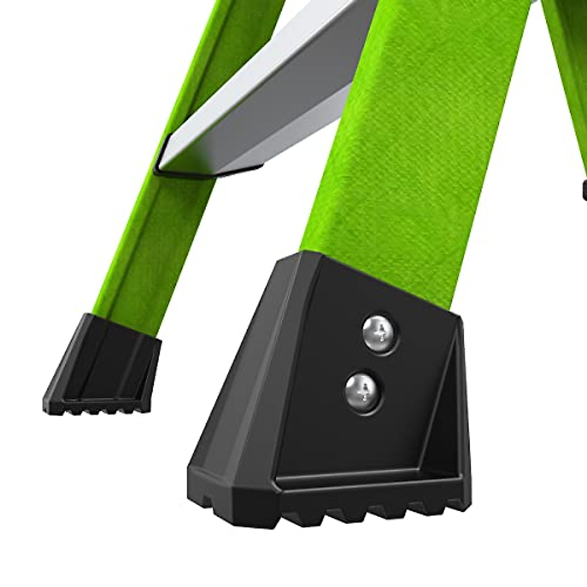 Little Giant Ladders, Sure Step, 3-Step, Double-Sided Step Stool, Fiberglass, (11953), Type 1AA, 375 lbs Weight Rating, Hi-viz Green