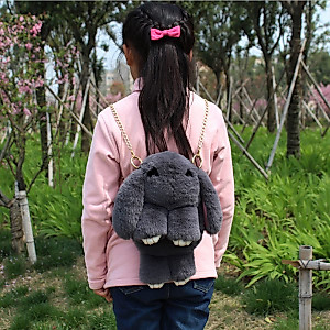 Evaliana Bunny Faux Rabbit Fur Crossbody Handbag Shoulder Bag