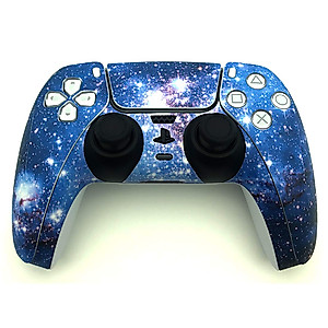 Gebaisi PS5 Controller Skin Sticker for Playstation 5 Cover Wrap Decal Blue Starry Sky