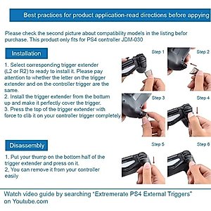 MMOBIEL 2 Pair R2 L2 Trigger Extension Buttons for Playstation 4 PS4, PS4 Slim, PS4 Pro Dualshock Controllers Professional Improvement Adjusters