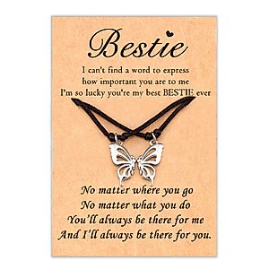 Tarsus Best Friend Bracelets 2 Matching Friendship Bracelets for BFF Butterfly Bracelet Gifts for Women Girls