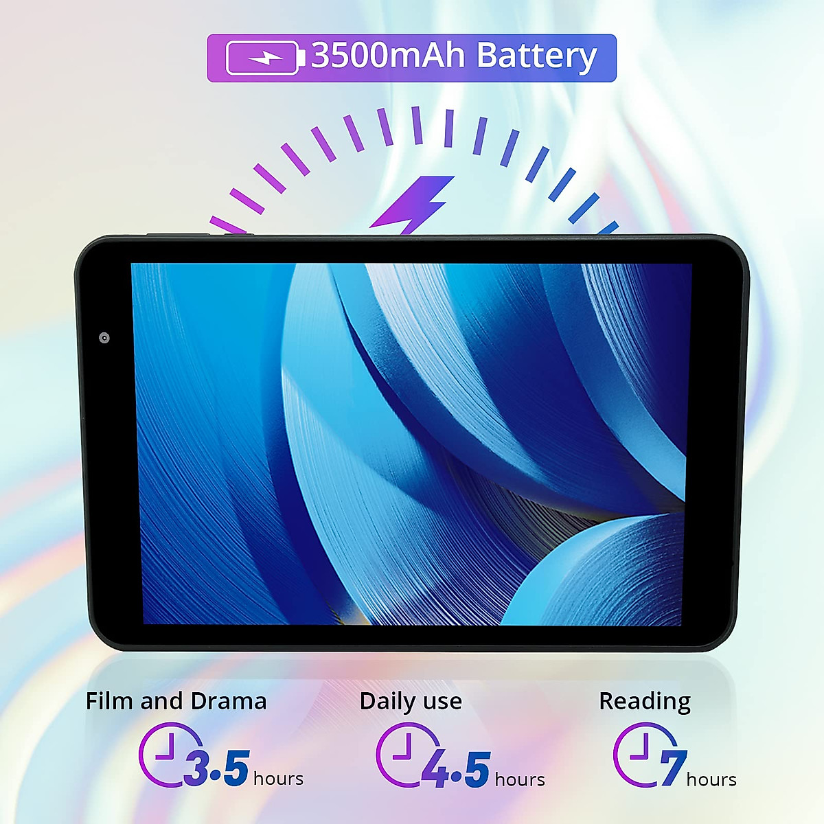 weelikeit Android Tablet 8 inch, Reading Tablet, Quad-Core Processor, 2GB+32GB (Up to 256GB) Google Tablet PC with WiFi 6, Bluetooth, 3500 mAh Battery, 1280x800 IPS HD Touchscreen, Dual Camera, Black