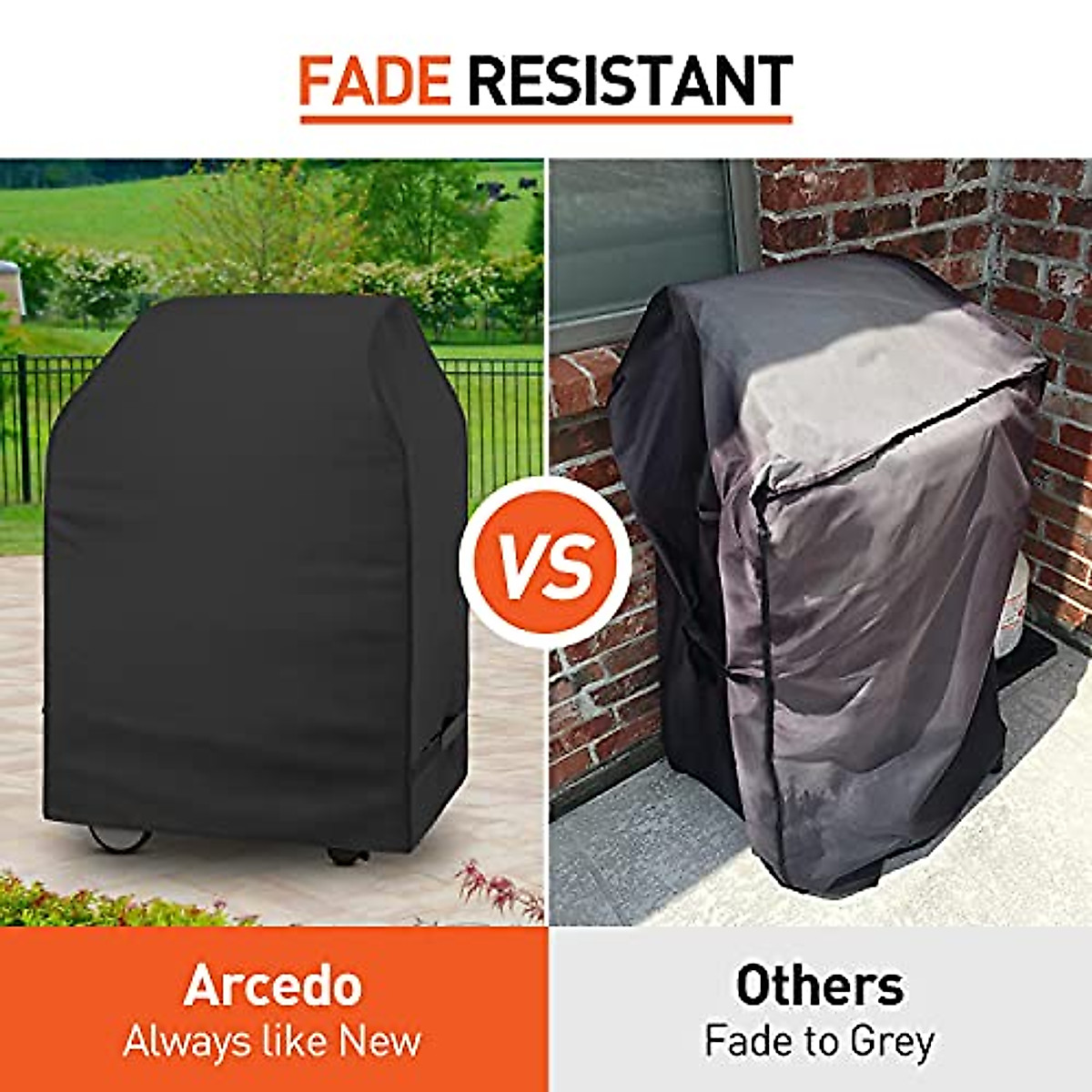 Arcedo Small Grill Cover for Outdoor Grill 32 Inch, 2 Burner Grill Cover, Heavy Duty Waterproof Gas BBQ Grill Cover for Weber Spirit, Charbroil, Nexgrill, and More Grills with Collapsed Side Tables