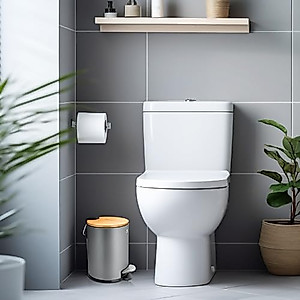 Exitoso Mini Trash Can with Lid - 3L / 0.8Gal - Small Trash Can with Lid for Bathroom - Black Bathroom Trash Can - Stainless Steel Bathroom Garbage Can with Lid - Black Trash Can Bathroom with Lid