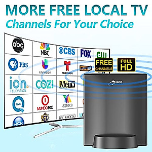 TV Antenna, Digital TV Antenna for Smart TV Indoor Amplified Long Range Reception, Premium HDTV Antenna with Signal Booster - Support 4K HD Local Channels for TV All Television