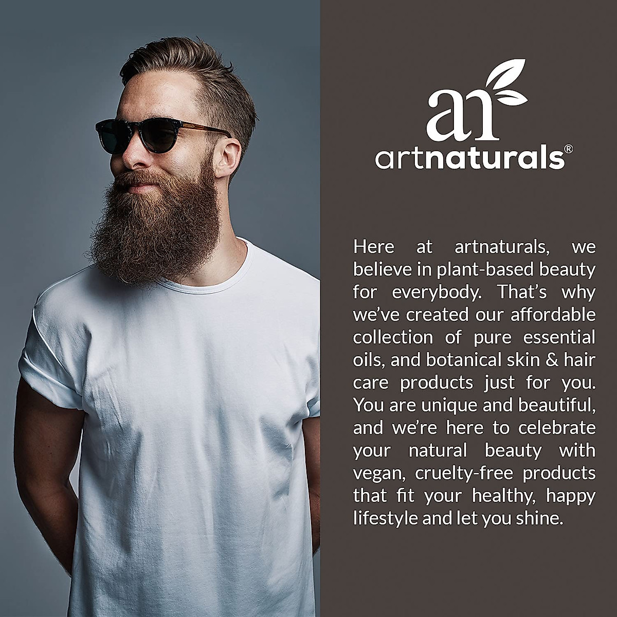 Artnaturals Beard Oil - Unscented Conditioner and Growth Oil - Vegan and Paraben Free with Argan, Vitamins E and Jojoba Oil for Men