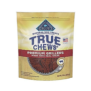 Blue Buffalo True Chews Premium Grillers Natural Dog Treats, Steak 30 oz bag