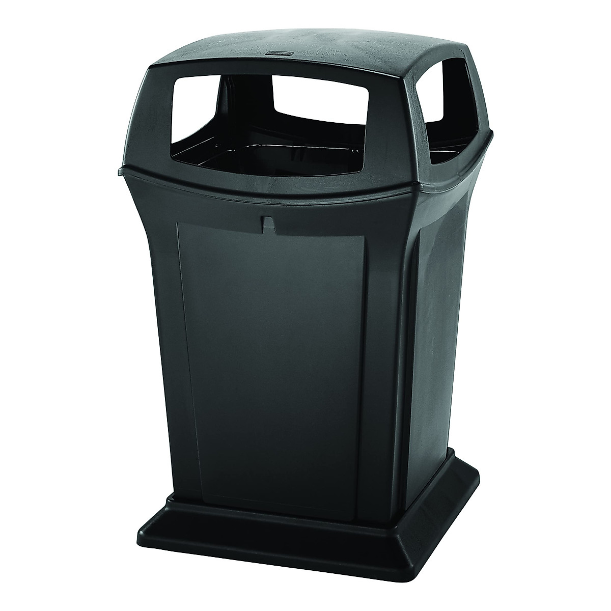 Rubbermaid Commercial Products Ranger Outdoor Trash Can with Lid, 45-Gallon, Plastic, Black, Indoor/Ourdoor Garbage Can for Parks/Shopping Malls/Festivals/Stadiums