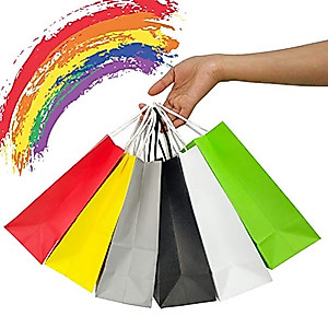 ADIDO EVA 25 PCS Small Gift Bags Blue Kraft Paper Bags with Handles for Party Favors (8.2 x 6 x 3.1 In)