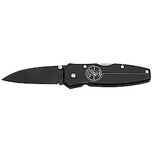 Lightweight Lockback Knife with 2-1/2-Inch Drop-Point Blade and Black Aluminum Handle Klein Tools 44001-BLK