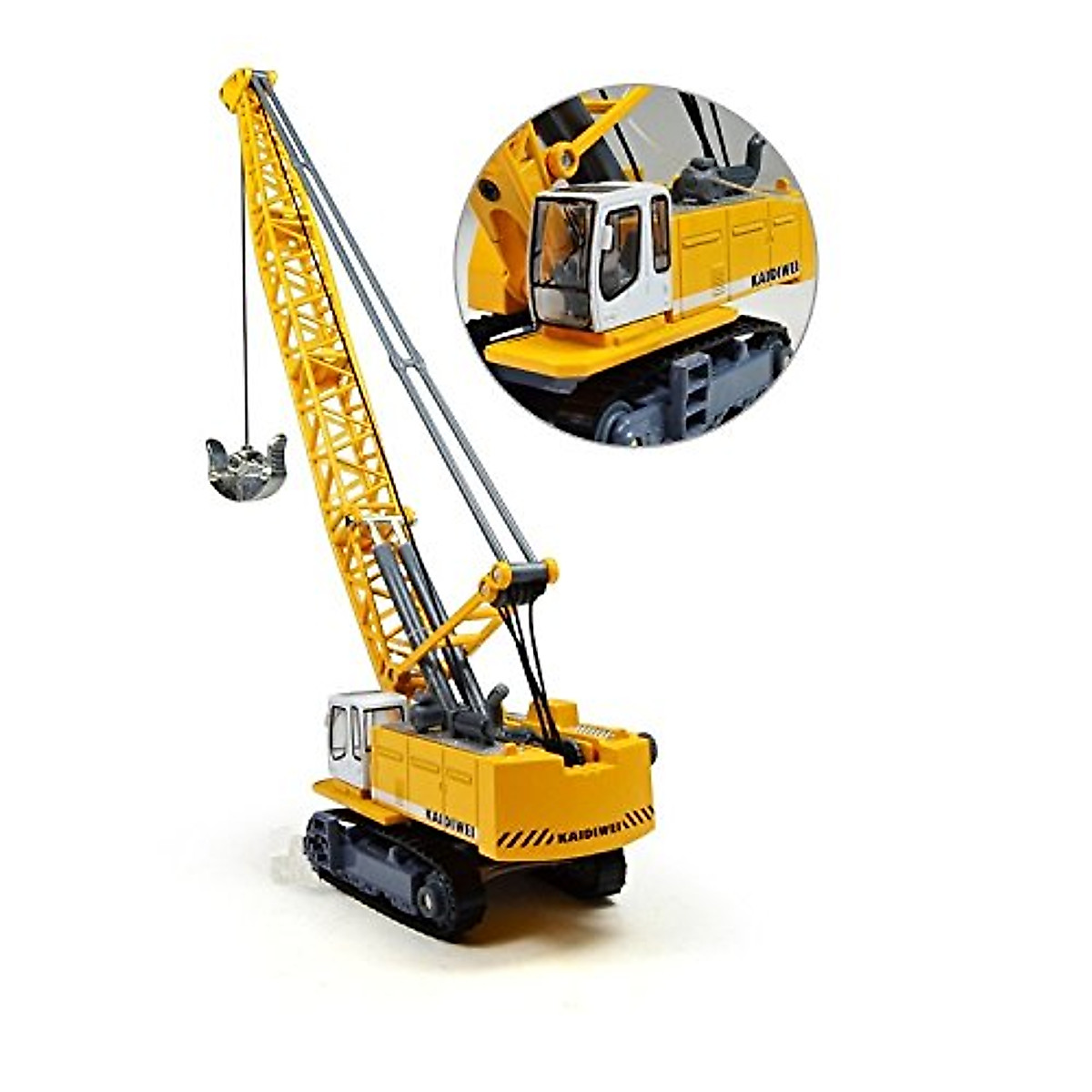 Tipmant Children Alloy Die-cast Car Model Toy Excavator Truck Digging Cable Engineering Vehicle Tower Crane Collection Gift for Kids Scale: 1:87