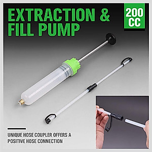 SWANLAKE 200cc Fluid Extractor, Extraction&Fill Pump,Fluid Syringe Pump Manual Suction Vacuum Fuel Car Transfer