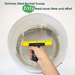 XWADJCD Stainless Steel Bucket Scoop, 6.7 inch Bucket Scoop for Drywall,Plaster,Stainless Steel Bucket Scoop,Idea for Clean Paint,Mortar,Putty