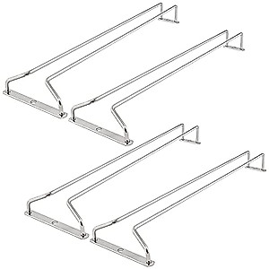 CUKE2BEET 15.7 Inch Stainless Steel Wine Glasses Rack Under Cabinet Stemware Rack, Wine Glass Hanger Rack Wire Wine Glass Holder Storage Hanger for Cabinet Kitchen Bar (4)