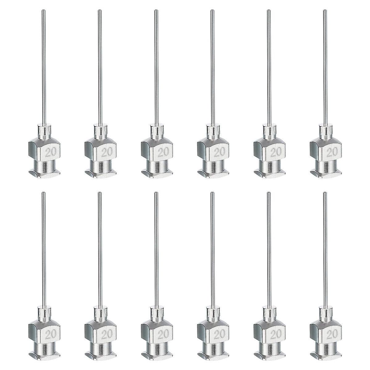 PATIKIL Blunt Tip Dispensing Needle 20G, 12 Pcs 1 Inch Stainless Steel Liquid Dispenser Needles with Lure Lock for Refilling Liquid Inks Adhesives Glue