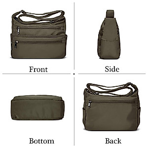 Volcanic Rock Lightweight Shoulder Bags Messenger Handbags Multi Pocket Nylon Waterproof Crossbody Bags