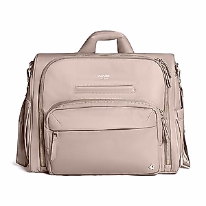 JuJuBe New Satchel Diaper Bag, Convertible Diaper Bag with Portable Changing Pad, Travel Backpack for Baby Boy or Baby Girl, For Carrying Baby Bottles, Baby Wipes, Diapers, Pacifiers, Snacks, Taupe