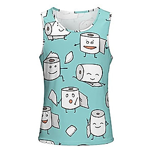 BAIKUTOUAN Toilet Papers Rolls Men's Summer Tank Tops Sleeveless Casual Classic T Shirts Athletic Tee