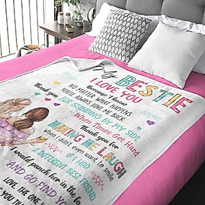 Pawzity Best Friend Blankets for Women, Bestie Blanket Friends - Best Friend for Best Friends, Bestfriend, Xmas Friend Gifts - Friendship Throw Blanket