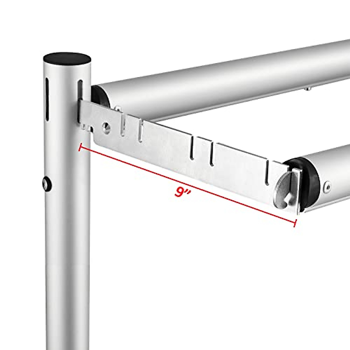 Hecis 9" Double Crossbar Hanger Backdrop Hanger Crossbar Valance Hangers for Pipe and Drape Backdrop Stand Kit(9" Hanger, 2 Pack)