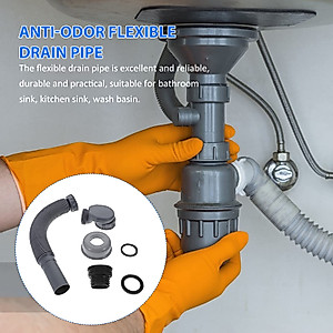1 Set Bathtub Drain Bathroom Sink Expansion Pipe Flexible Drain Pipe Universal Sink Drain Pipe Wash Basin Drain Pipe Flexible Expandable Drain Pipe