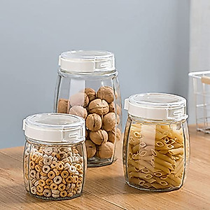 RFME Transparent Kitchen Storage Glass Tube flip Type Large capacity-1pcs Medium