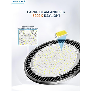 Upgrade 350w Led Shop Lights, 6 pack Super Bright 52500lm 5000k Ufo Led High Bay Light, High Bay Led Shop Lights With Us Plug 5' Cable,Led Shop Light For Garage Workshop Factory Barn Gym Warehouse