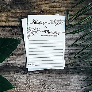 Share a Memory Card, Memorial Cards for Celebration of Life, Funeral Guest Book, Advice for The Bride, Wedding Favors, Graduation, Retirement, Going Away Party Decorations, 4x6 Inch, 50 Pack