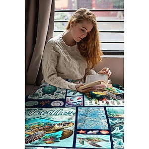 I Just Really Like Turtles Blanket for Girls Boys Turtle Gifts for Men Women Warm Soft Throw Blanket for Bedding Sofa Traveling Camping 40x50inches