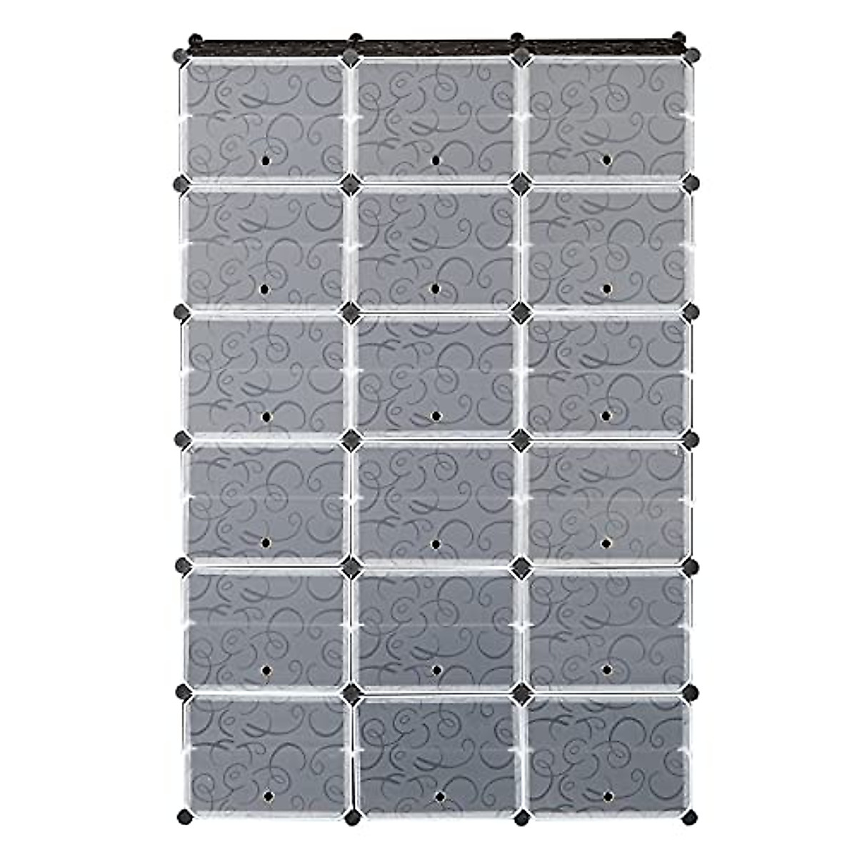 MENGK12-Tier Portable 72 Pair Shoe Rack Organizer 36 Grids Tower Shelf Storage Cabinet Stand Expandable for Heels, Boots, Slippers, Black