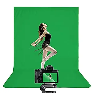 Green Screen Backdrops, Portable Solid Color Photography Backdrops Cloth, 5 x 7 ft Collapsible Green Backdrop Background for Photography, Video Studio