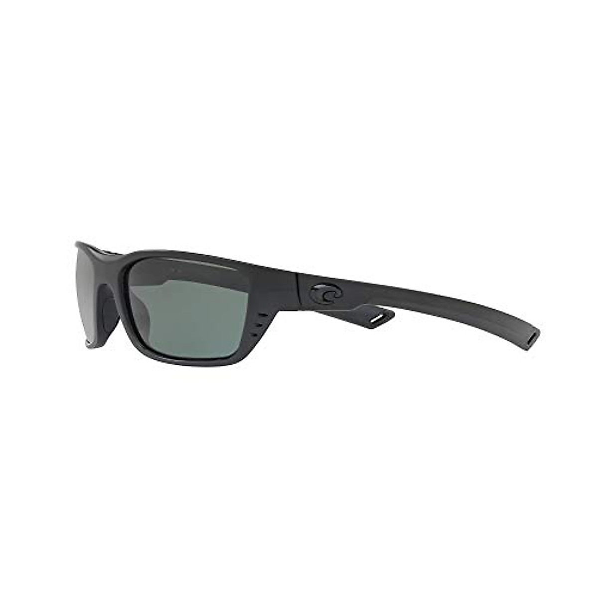 Costa Del Mar Men's Whitetip Polarized Rectangular Sunglasses, Blackout/Grey Polarized-580P, 58 mm