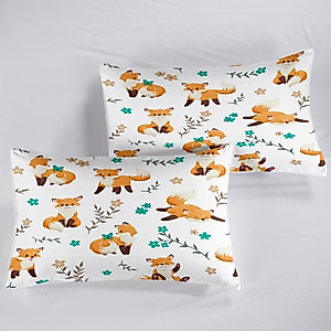 AILONEN Fox Duvet Cover Set,Fox Bedding Set Full Size,Animal Pattern Printed Comforter Cover Set for Kids,1 Quilt Cover 2 Pillowcases 3 Piece