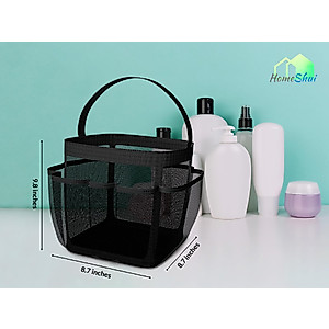HomeShui Mesh Shower Caddy Dorm - Portable Shower Caddy Basket - Quick-Dry Mesh Shower Bag with 8 Pockets - Bath Caddy - Travel Shower Caddy College