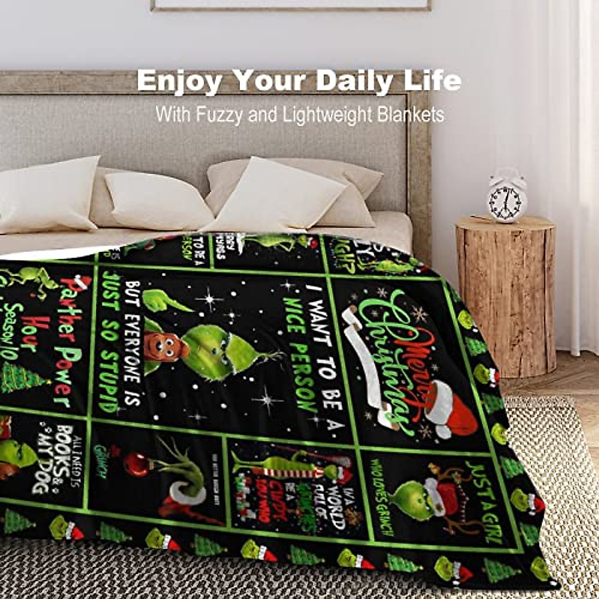Ultra Soft Flannel Throw Blankets Christmas Party Decoration Blanket for Couch Sofa Living Room Kids Adults Gifts 60"x50"