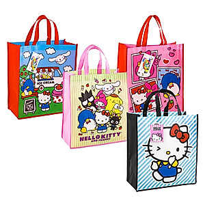 Hello Kitty Fleece Blanket Sleepover Set for Girls - Bundle with 45x60 Inch My Melody Throw Blanket, Hello Kitty and Friends Bag, Stickers and More | Hello Kitty Overnight Pack