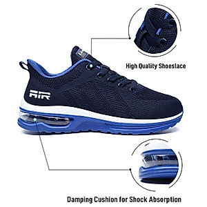 Lamincoa Womens Walking Shoes Lightweight Running Shoes Women’s Tennis Shoes Non Slip Air Shoes Breathable Mesh Air Cushion Sneakers for Gym Workout Sports RoyalBlue