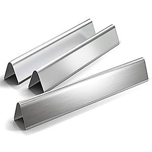 QuliMetal 7635 15.3 Inch Flavorizer Bars for Weber Spirit 200 and Spirit II 200 Series Gas Grills with Front Control Knobs, Stainless Steel, 17GA, 3 Pack