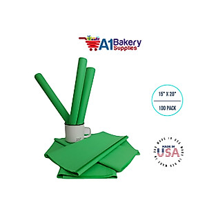 Groovy Green Tissue Paper 15 X 20-100 Sheet Pack Premium HIgh Quality Tissue A1 Bakeru Supplies Made in USA