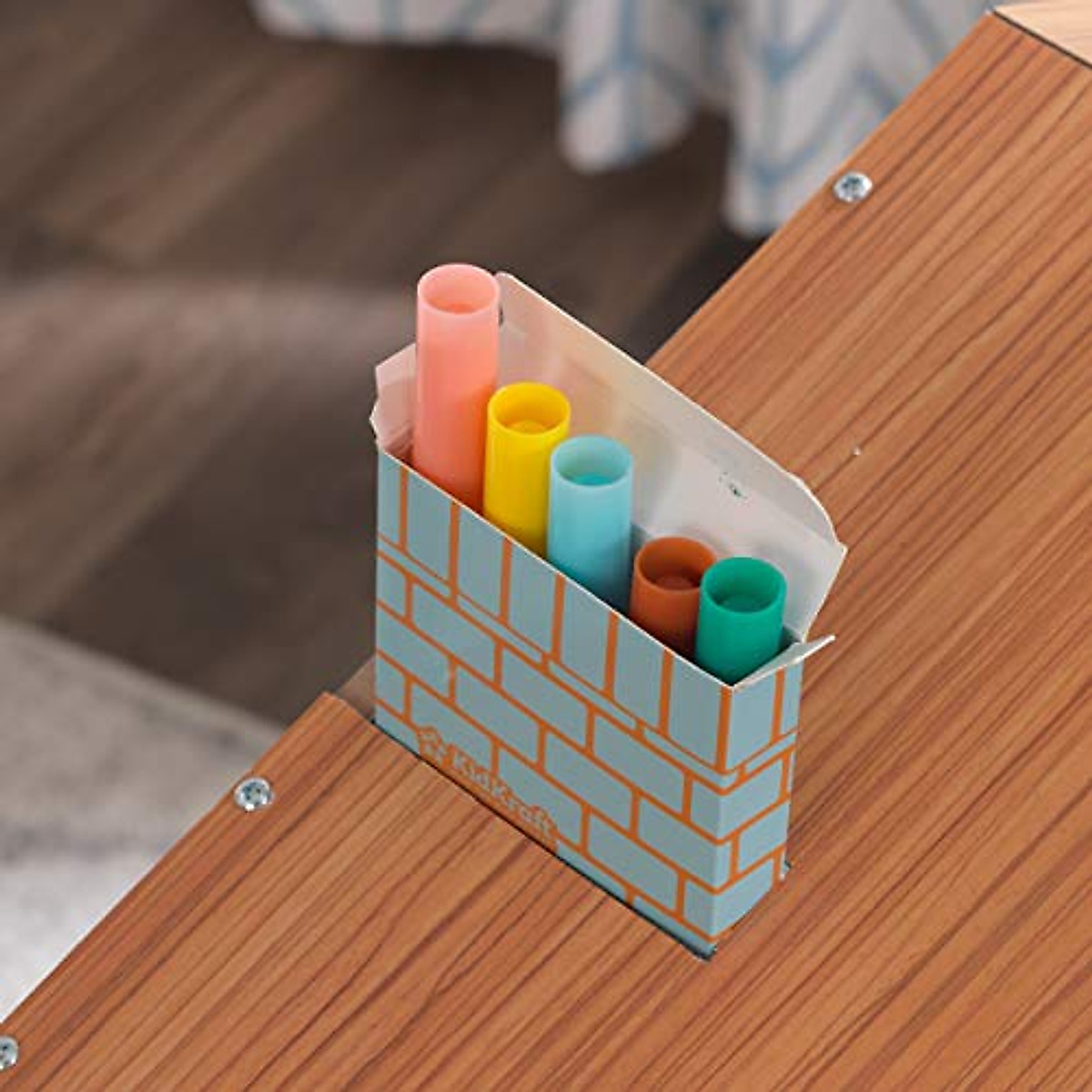 KidKraft Designed by Me™: Color Decor Wooden Dollhouse with Removable Coloring Book, 5 Markers and 15 Accessories, Gift for Ages 3+